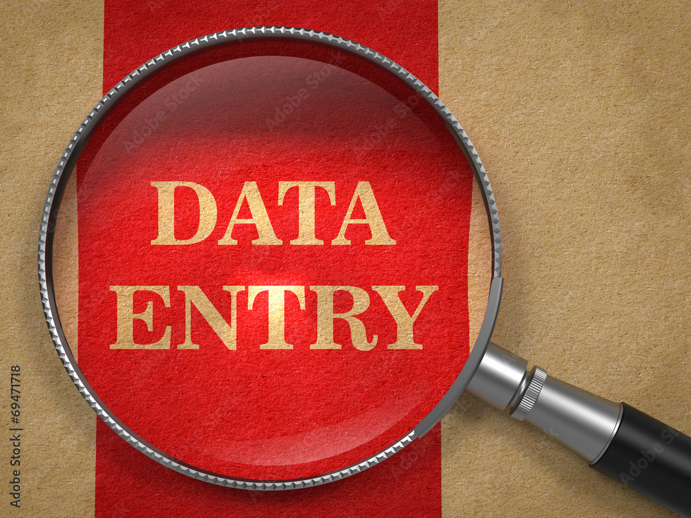 Data Entry through Magnifying Glass. Stock Illustration | Adobe Stock