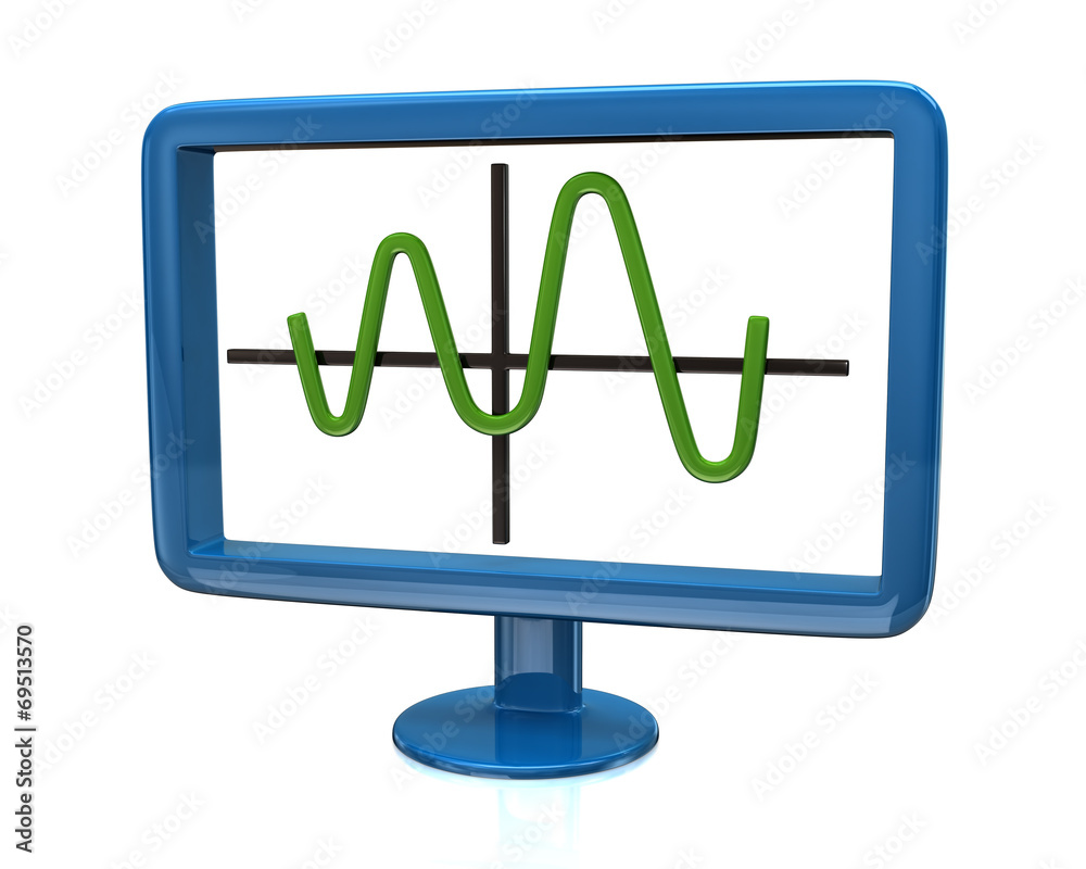 Blue monitor with chart Stock Illustration | Adobe Stock