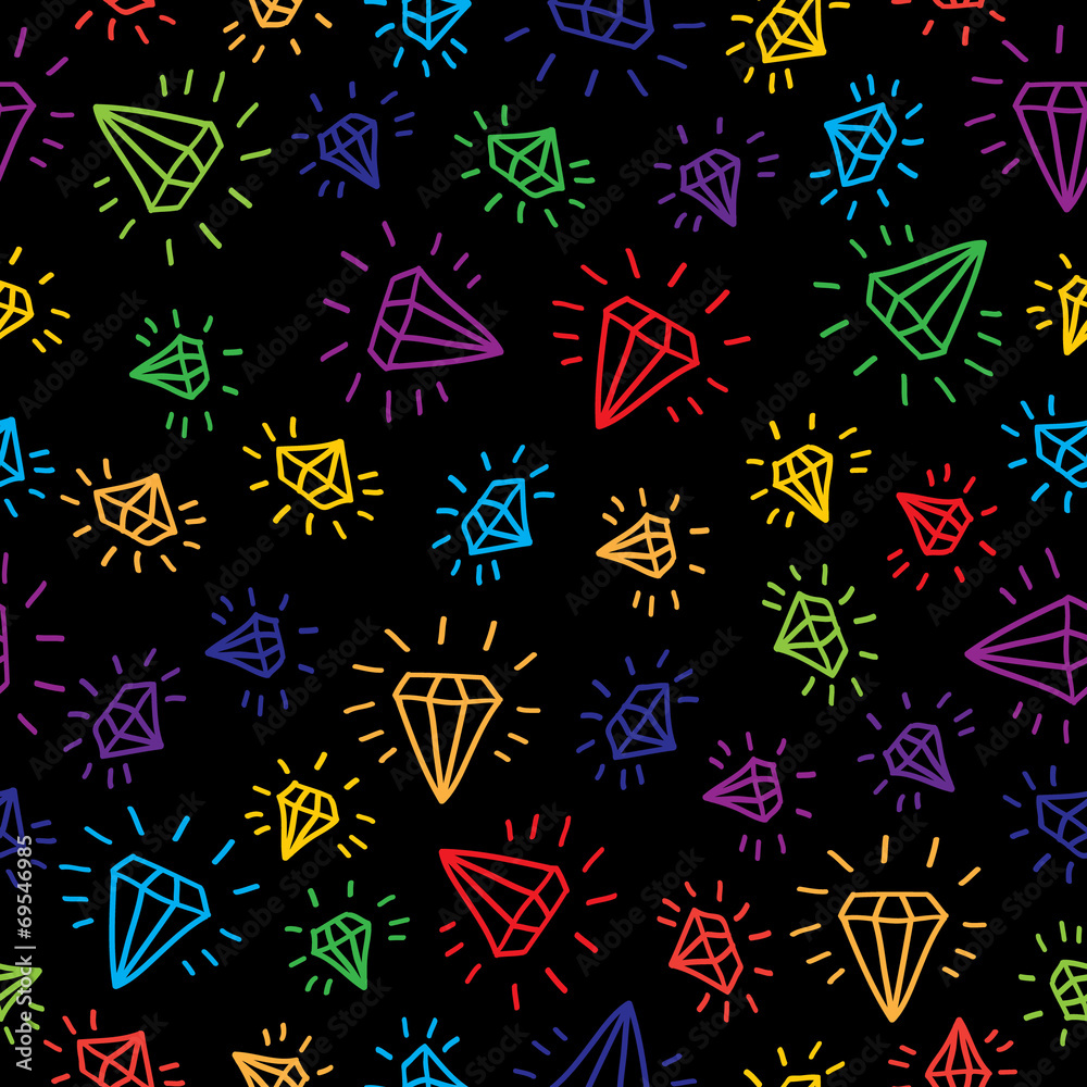 Cartoon diamond seamless vector background. Template for your Stock ...