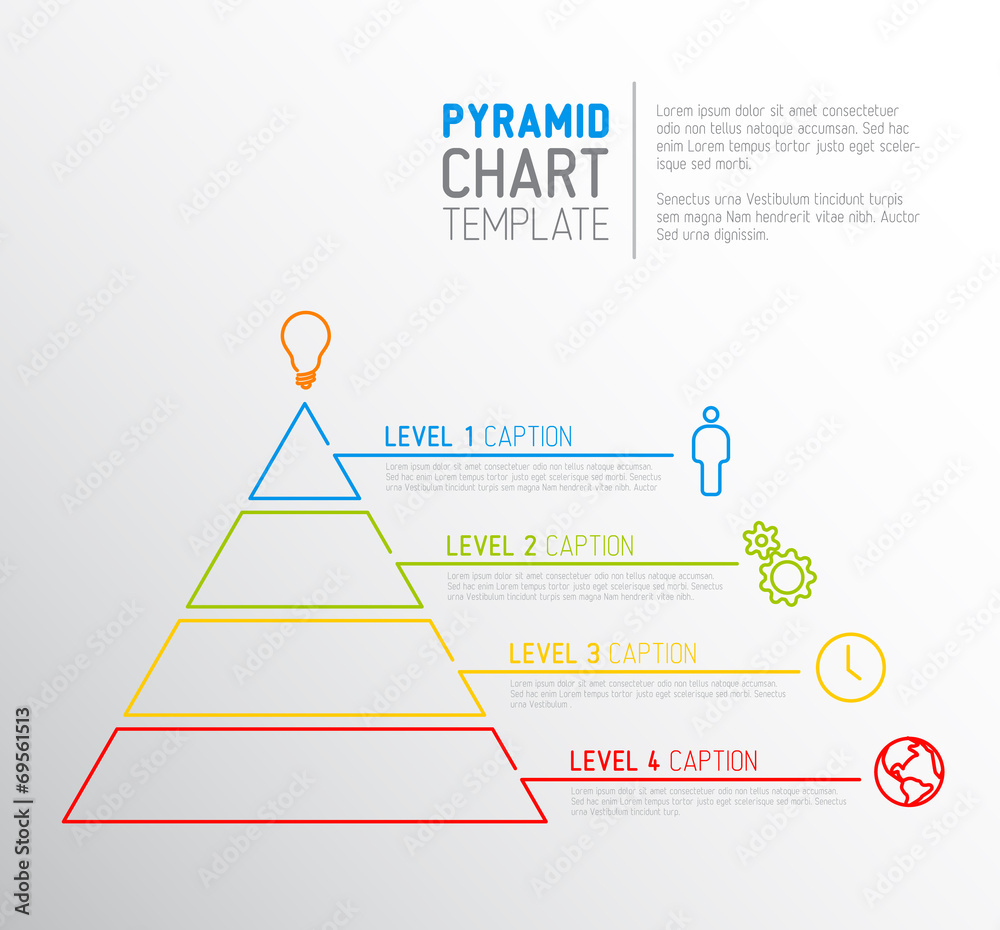 Pyramid chart diagram template Stock Vector | Adobe Stock