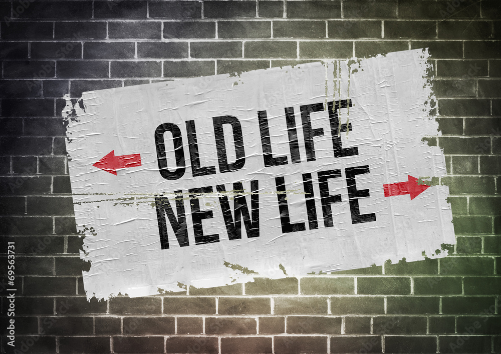 Old Life New Life - poster concept Stock Illustration | Adobe Stock