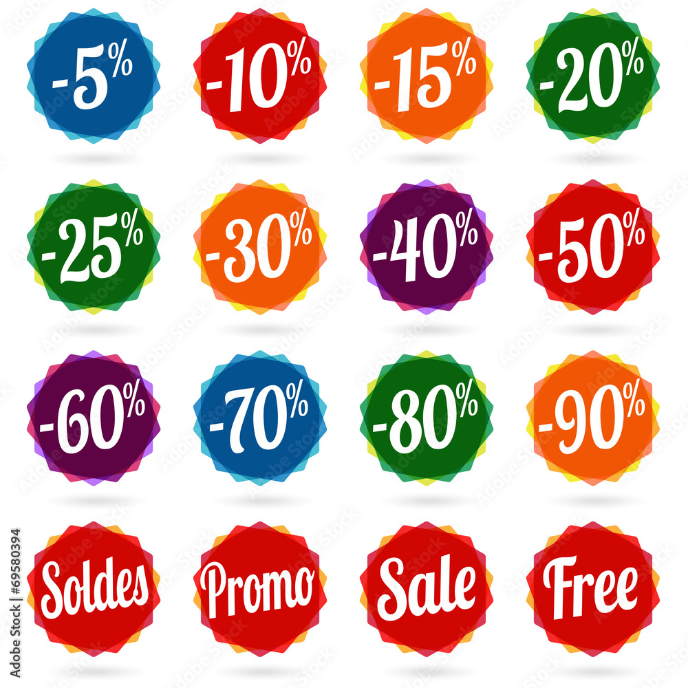 Etiquette réduction - Discount Sticker Tag vector de Stock | Adobe Stock