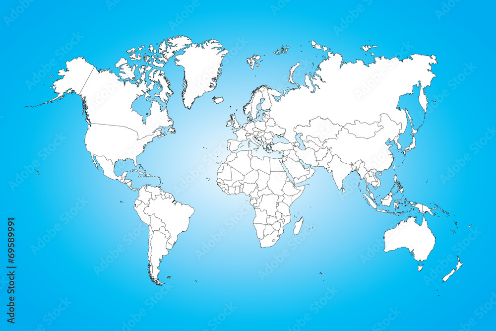 World map illustration isolated on clean background Stock Vector ...