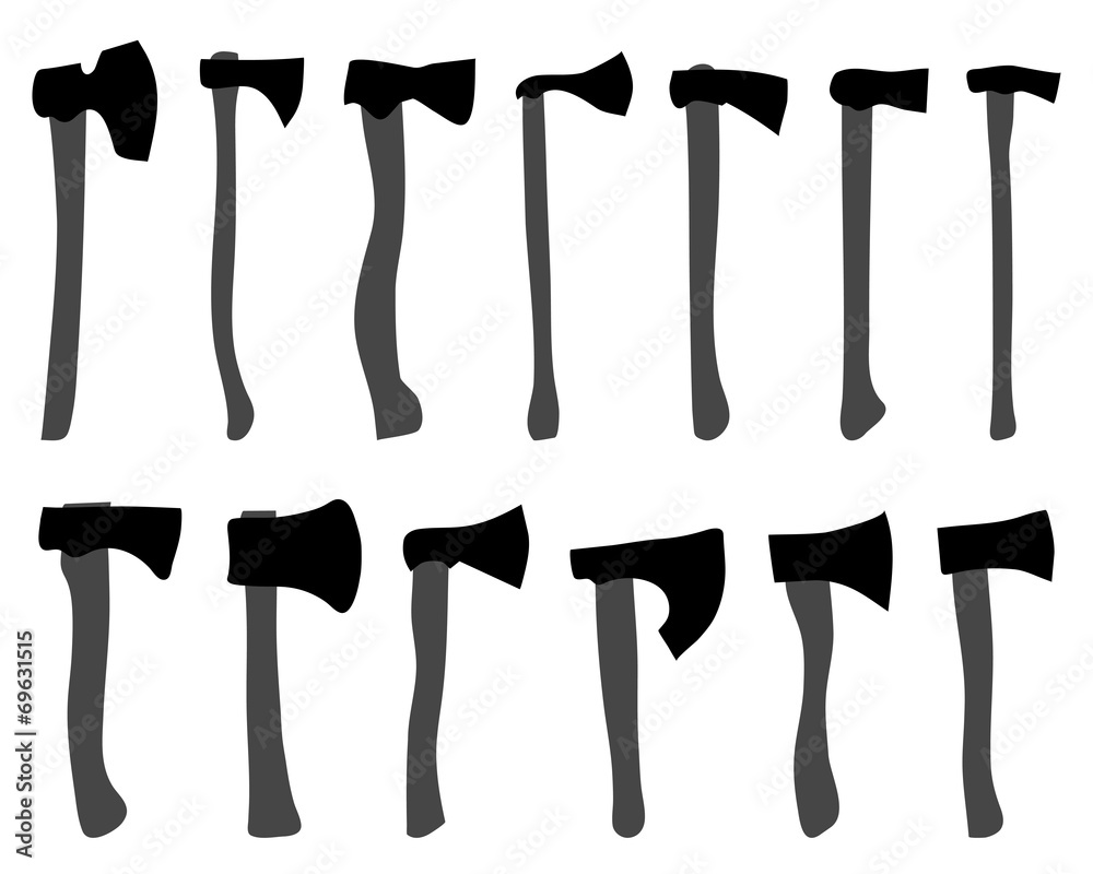 Black silhouettes of axe, vector Stock Vector | Adobe Stock