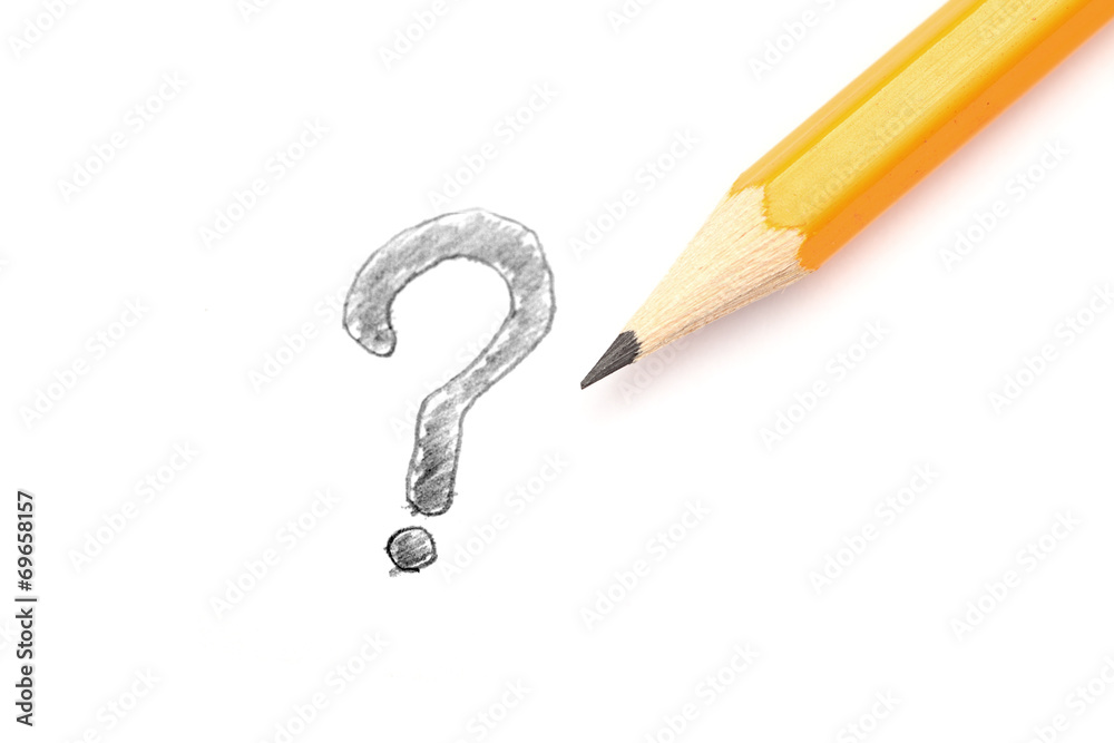 Question mark and pencil Stock Photo | Adobe Stock