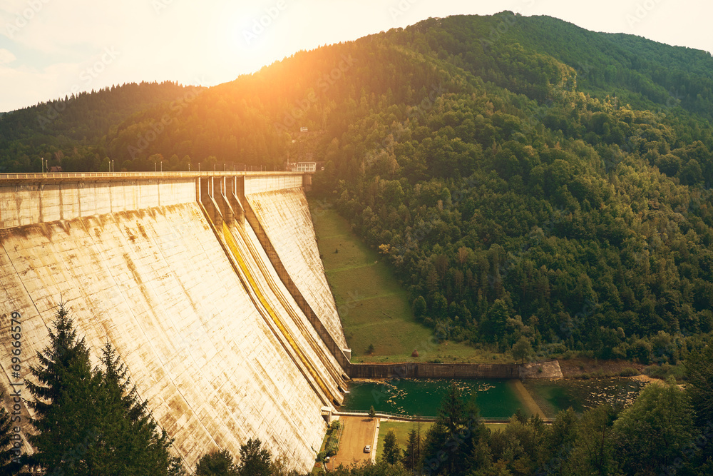 Big dam in beautiful landscape Stock Photo | Adobe Stock