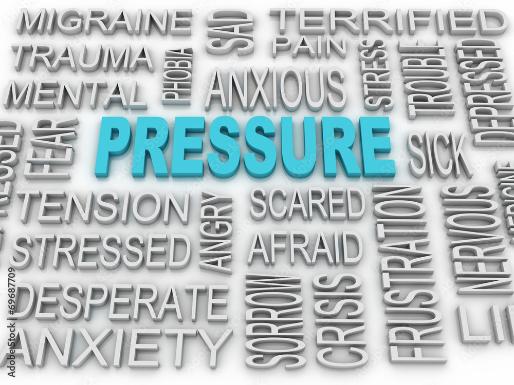 3d image Pressure concept word cloud background. Business concep Stock ...