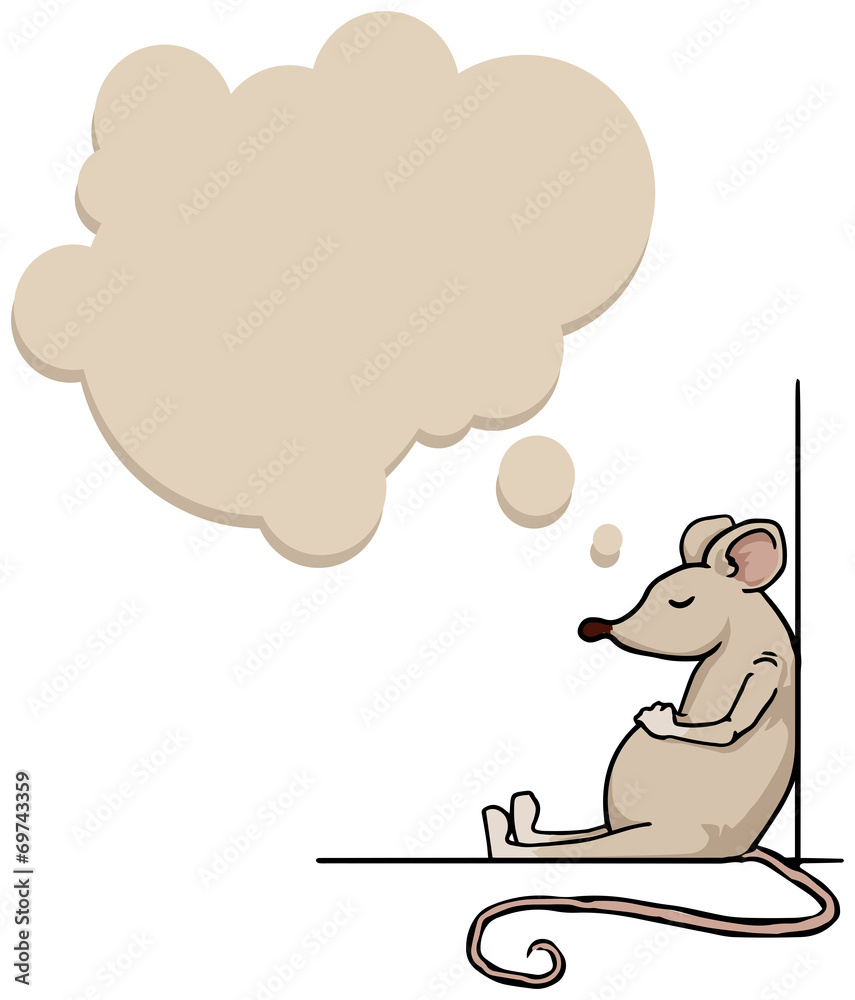Little cute mouse, chilling, and thinking Stock Vector | Adobe Stock