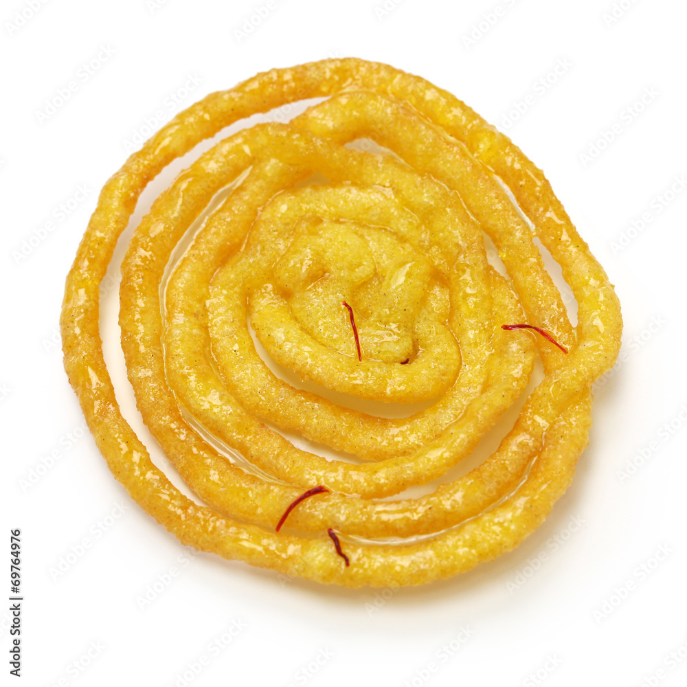 jalebi indian sweet isolated on white background Stock Photo | Adobe Stock