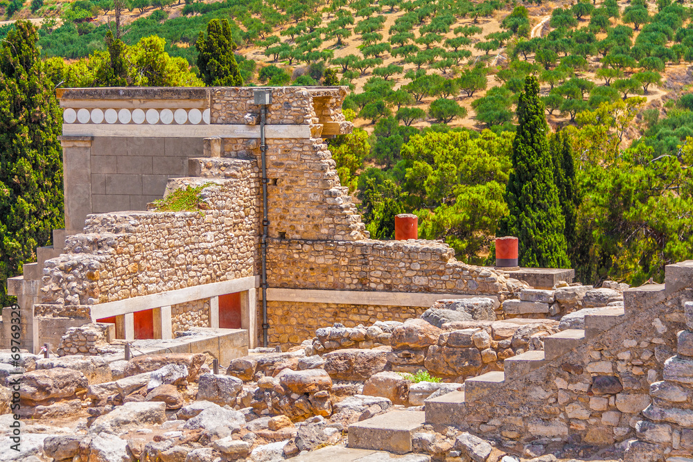 Column gallery of Knossos Stock Photo | Adobe Stock