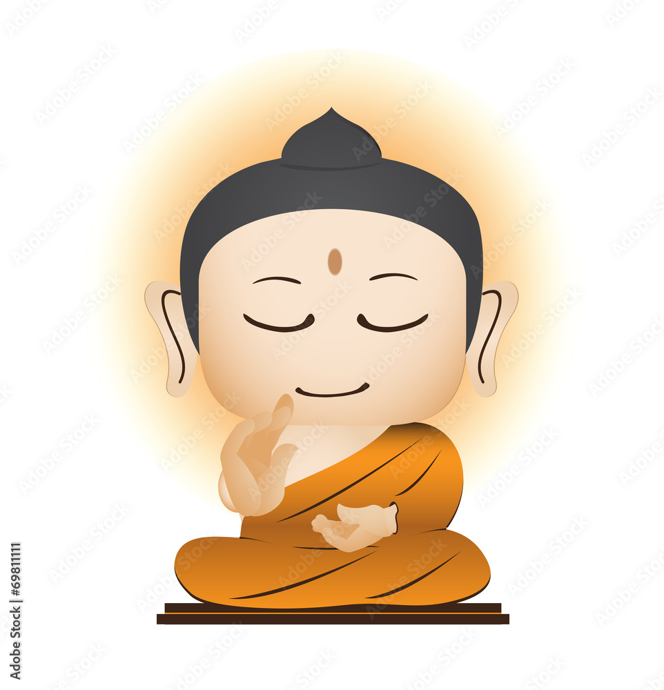 Buddha Cartoon Vector Stock Vector | Adobe Stock