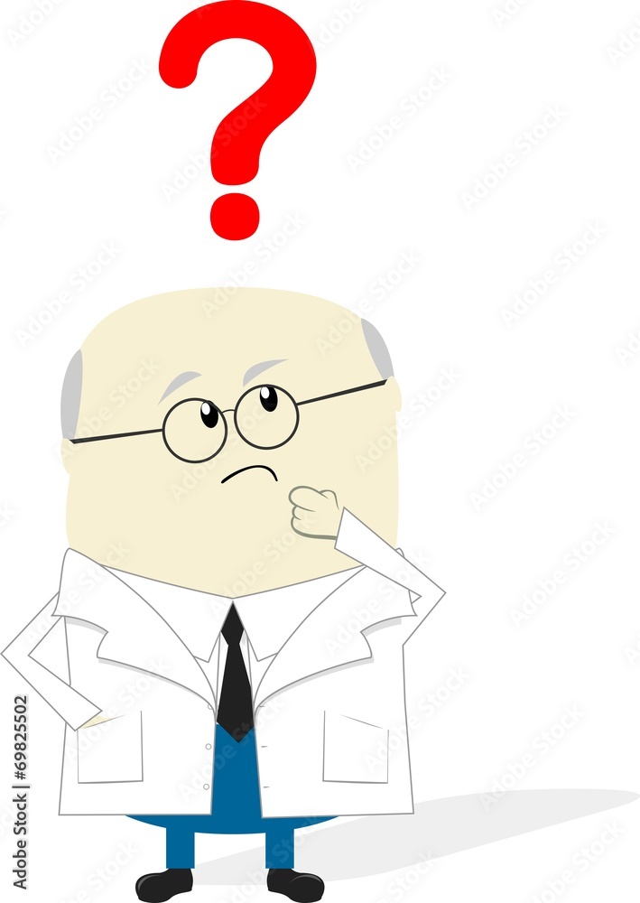 scientist thinking cartoon Stock Vector | Adobe Stock