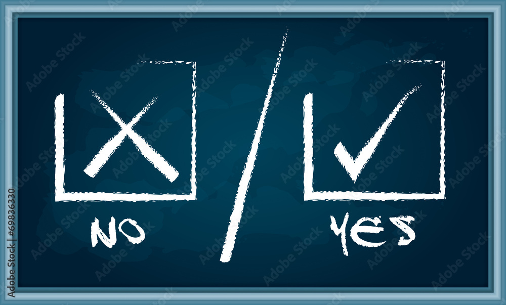 Yes or No sign on chalkboard Stock Vector | Adobe Stock