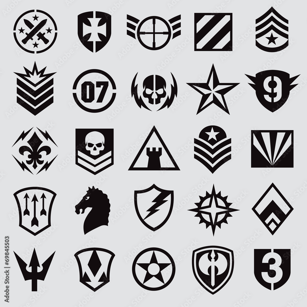 Military symbol icons set 1 Stock Vector | Adobe Stock