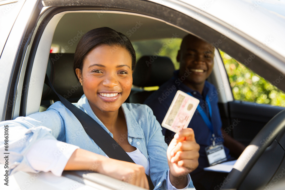 african student driver passes driving test Stock 写真 | Adobe Stock