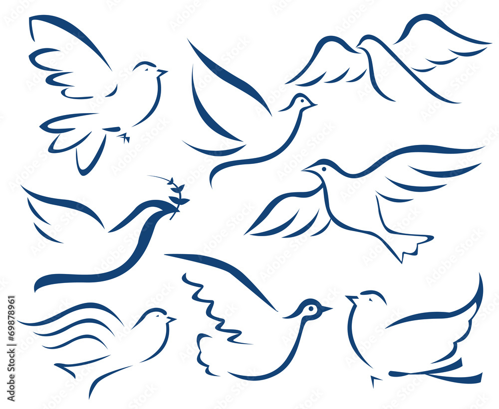 Vector dove symbol Stock Illustration | Adobe Stock