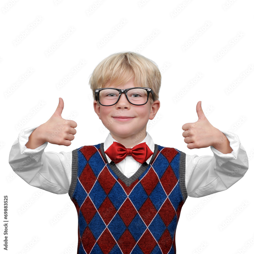 Kind hält beide daumen hoch / Super Stock Photo | Adobe Stock