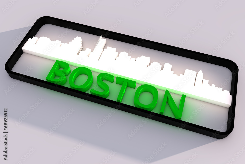 Boston base colors of the flag of the city 3D design Stock Illustration ...