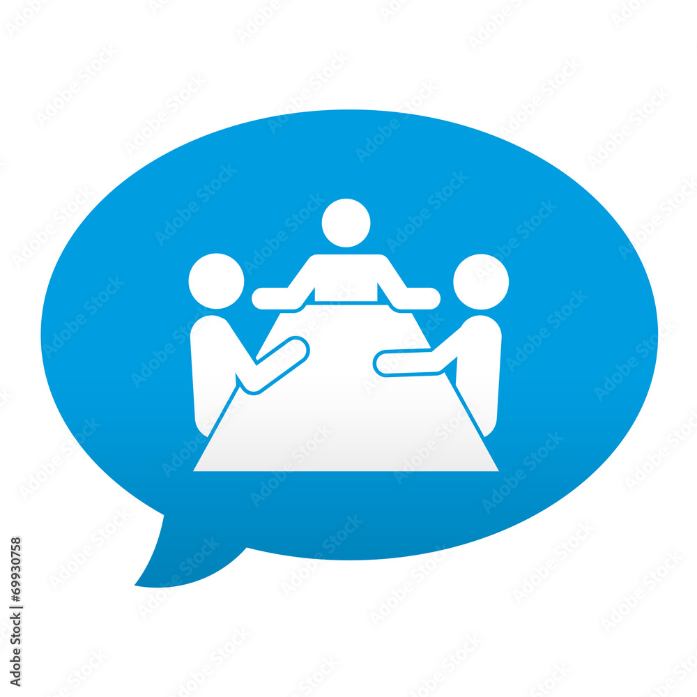 Etiqueta tipo app azul comentario simbolo sala de reuniones Stock ...