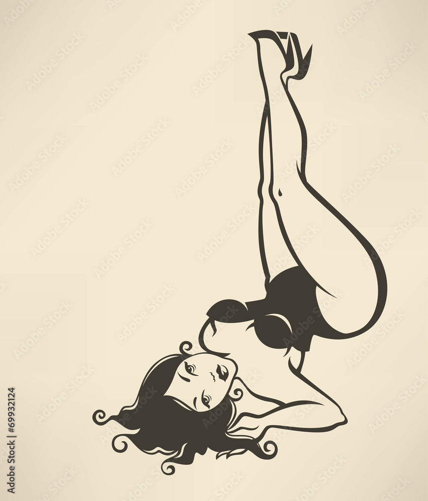 Plus Size Pin Up Girl Stock Vector Adobe Stock