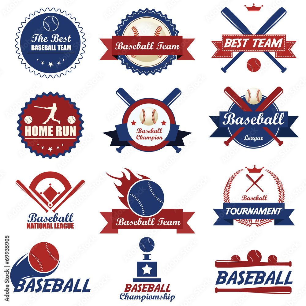 Set of vintage baseball labels and badges. Vector Illustration e Stock ...