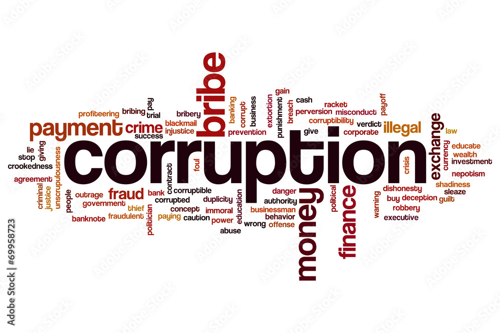 Corruption word cloud ilustración de Stock | Adobe Stock