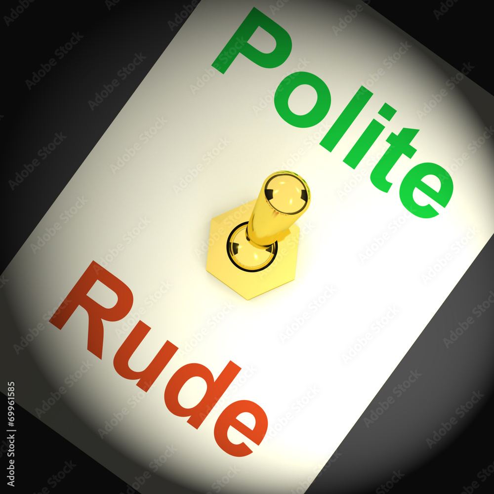 Polite Rude Switch Shows Manners And Disrespect Stock Illustration ...