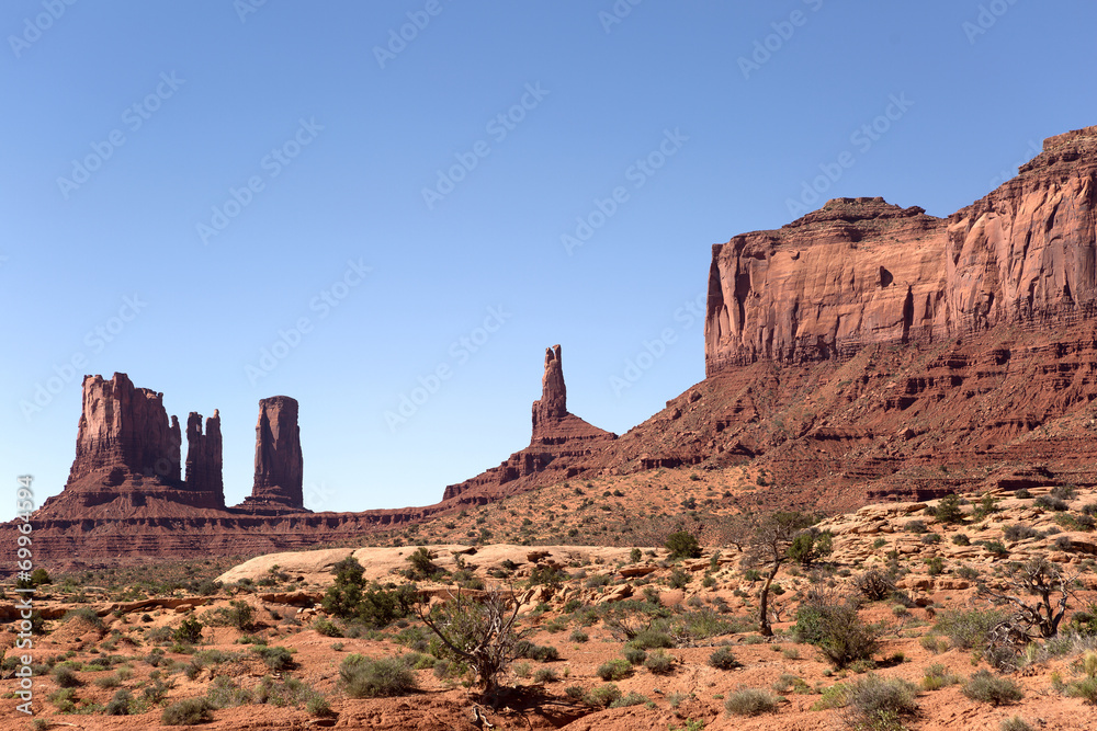 sandstone mesa and needles Stock Photo | Adobe Stock
