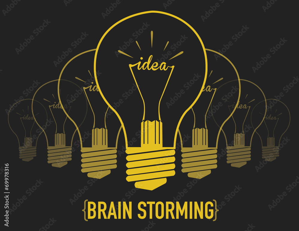 brainstorming, creative light bulb idea abstract infographic Stock ...