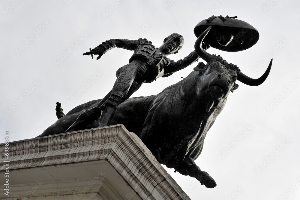 Statue of a Matador and a bull Stock Photo | Adobe Stock