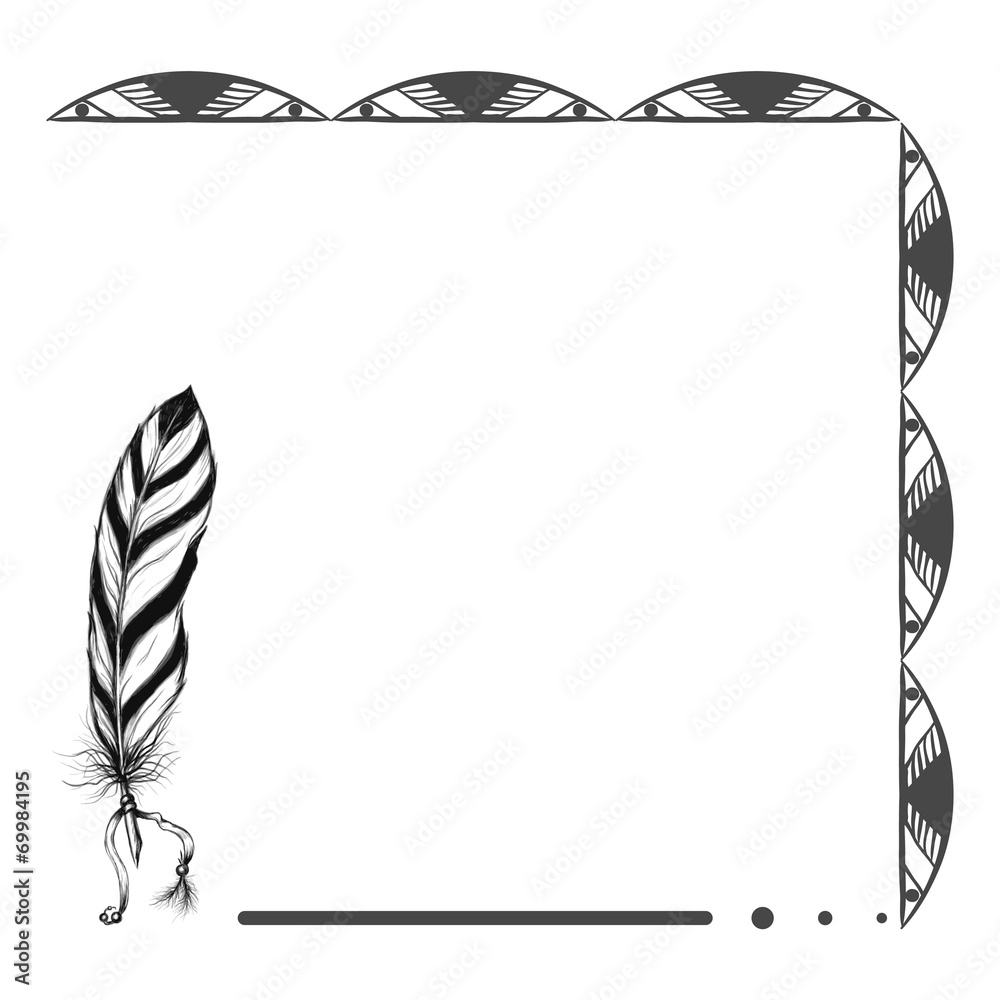 Native American Feather Borders