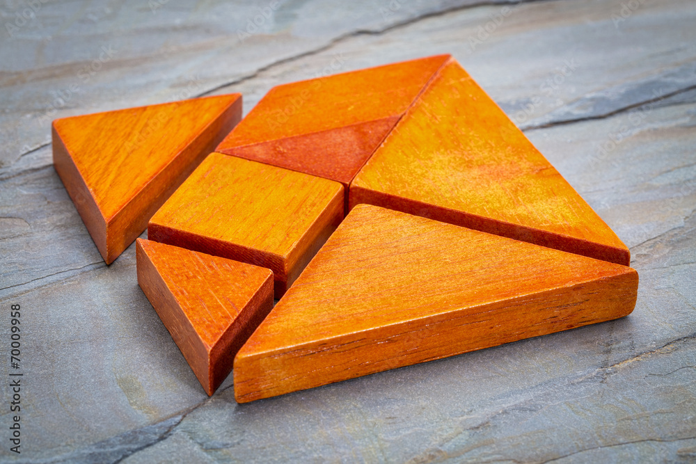 seven tangram puzzle pieces Stock Photo | Adobe Stock