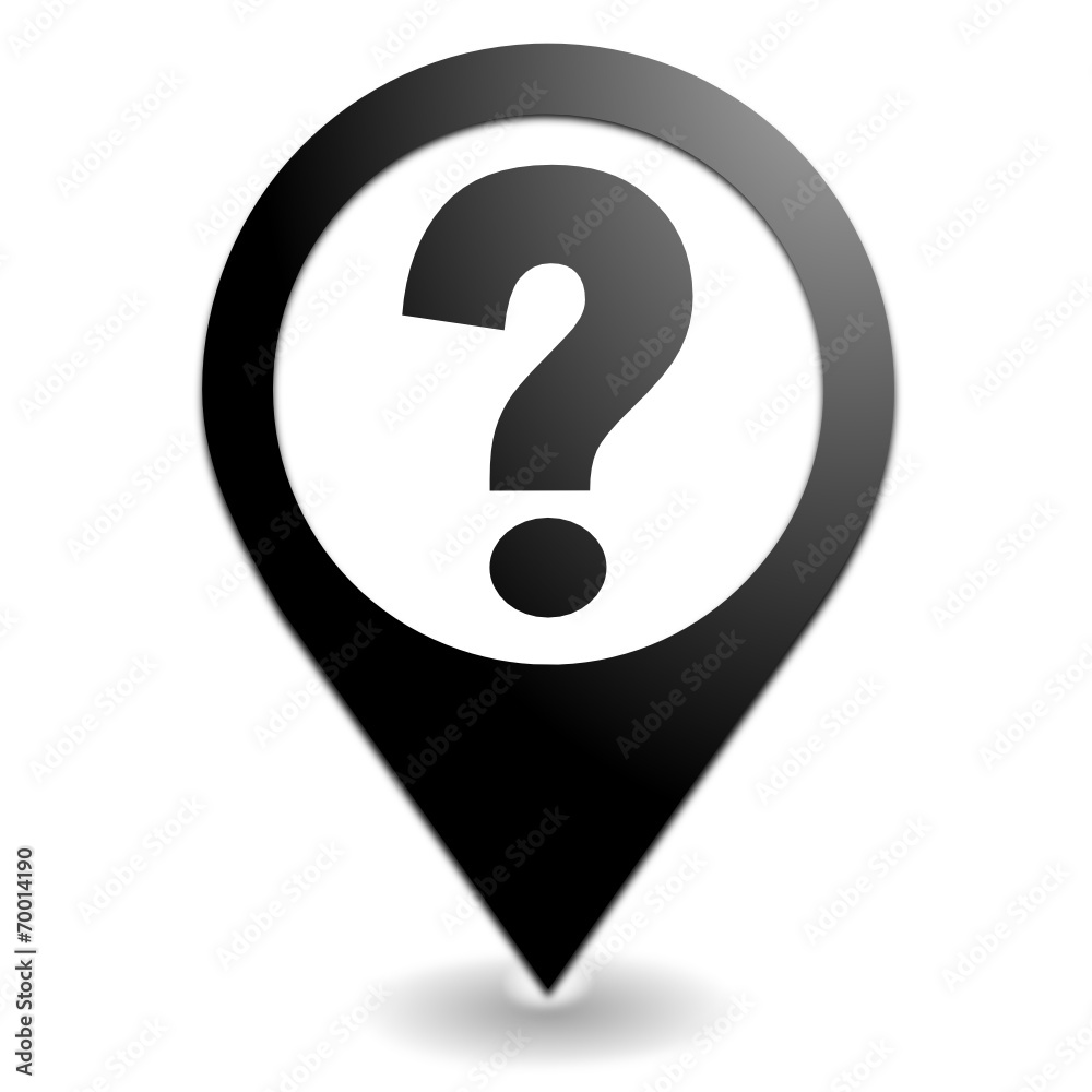 question point d'interrogation sur symbole localisation noir Stock ...