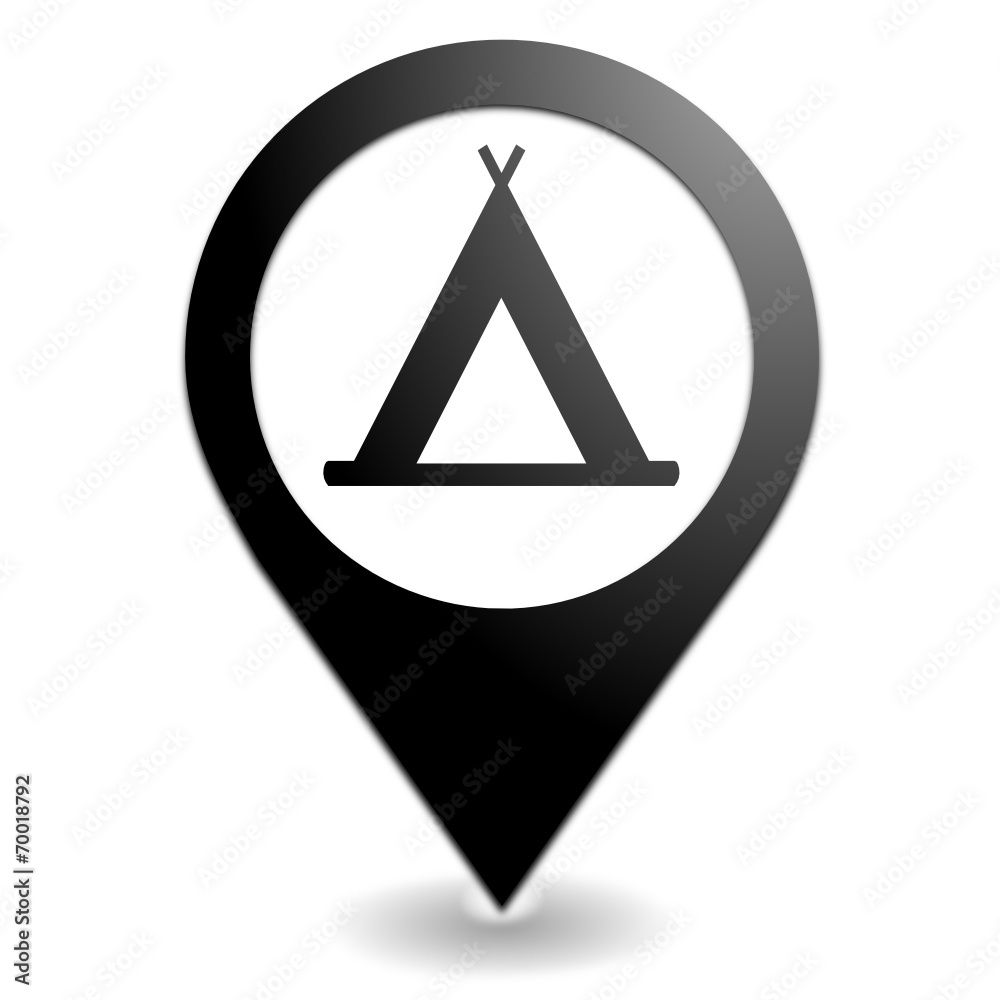 camping sur symbole localisation noir Stock Vector | Adobe Stock