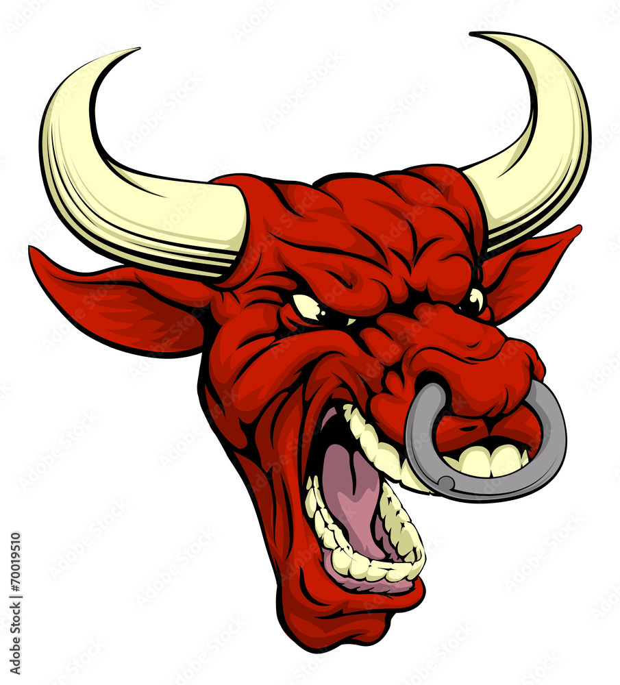 Red bull mascot Stock-Vektorgrafik | Adobe Stock