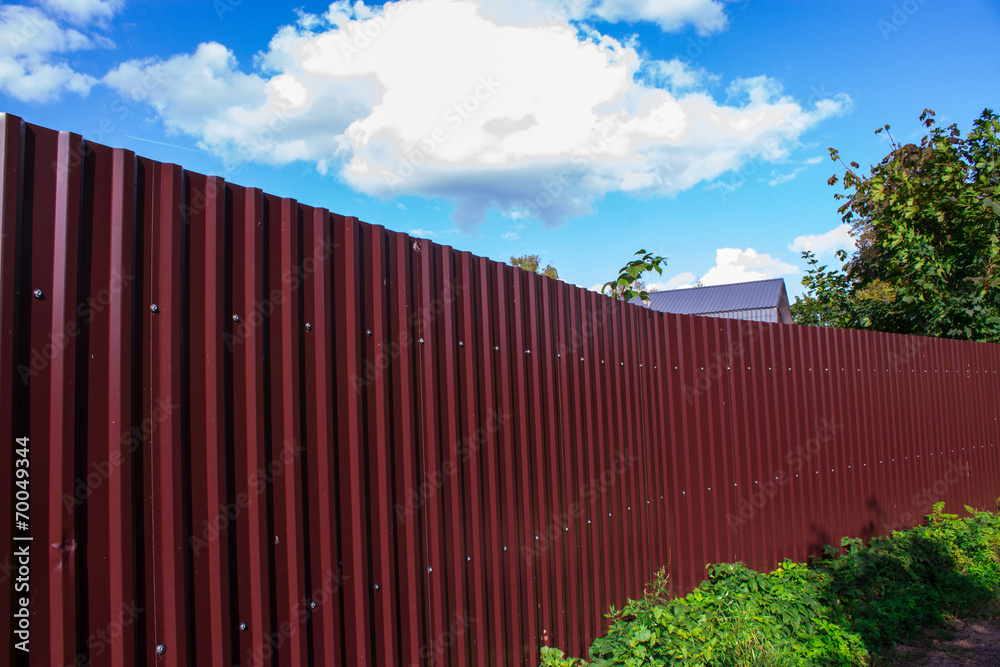 The fence is made of a profile sheet.The fence is made of corrugated ...