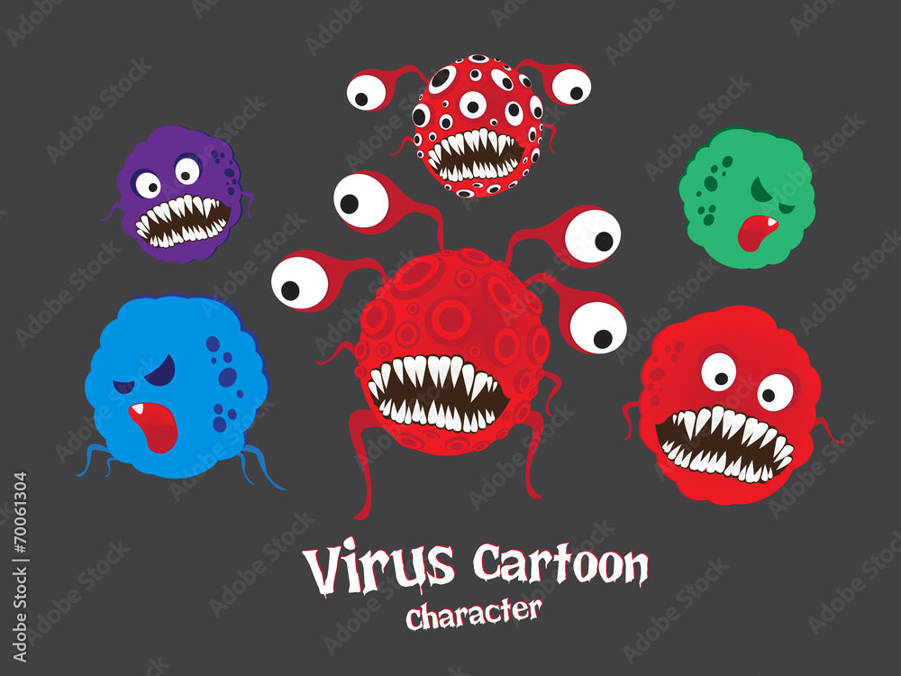 Virus Cartoon Character Stock Vector | Adobe Stock