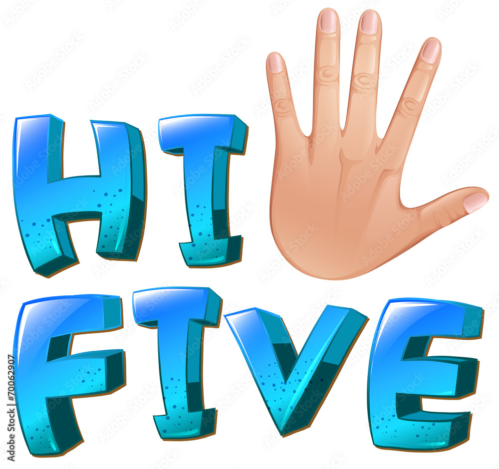 A hi-five artwork with a palm Stock Vector | Adobe Stock