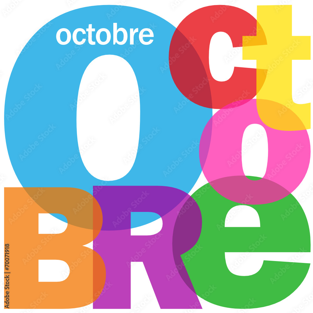 Vecteur Stock "OCTOBRE" (calendrier mois année saison automne temps ...