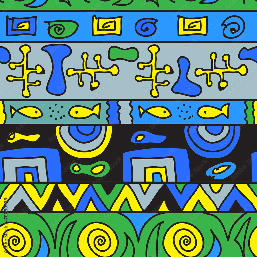 Tribal color seamless pattern Stock Illustration | Adobe Stock