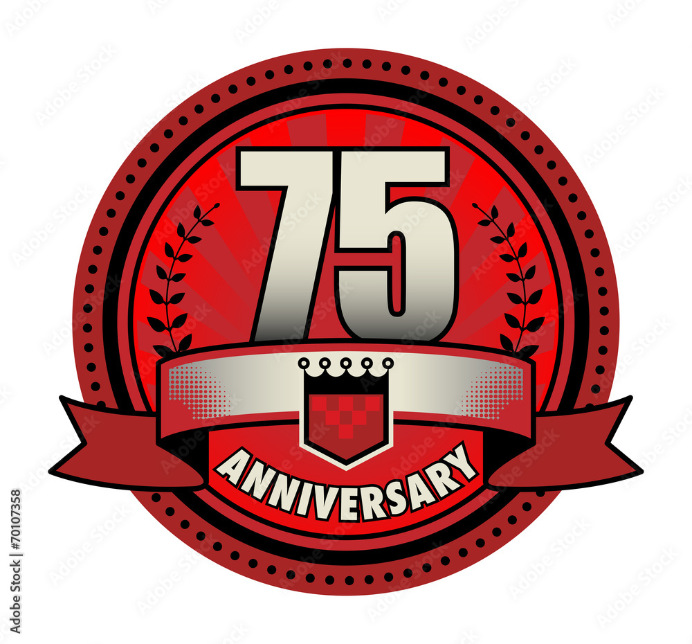 Stamp 75 anniversary, vector illustration Stock Vector | Adobe Stock
