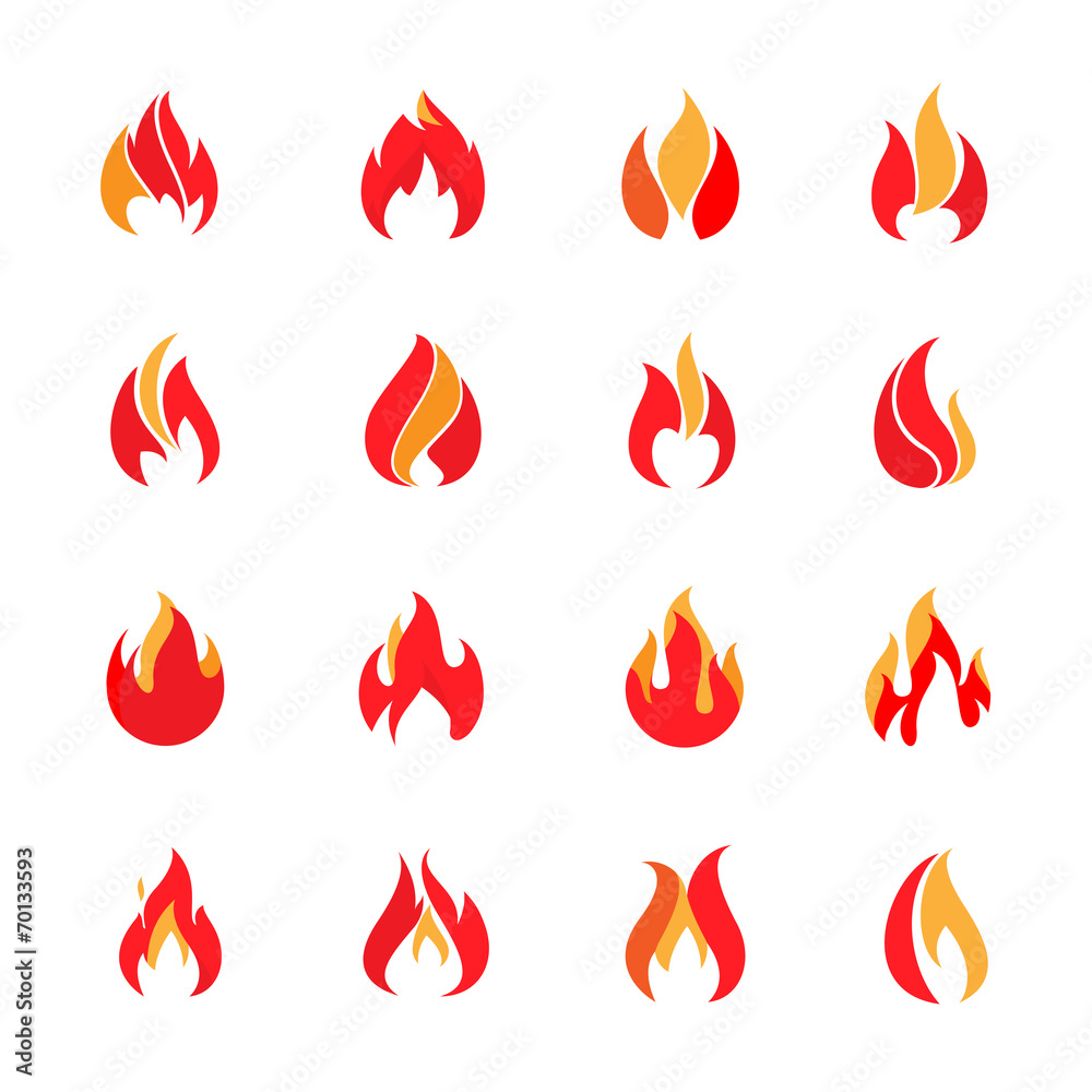 Fire color icons Stock Vector | Adobe Stock