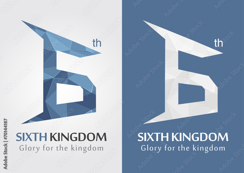 6th Kingdom icon symbol for an alphabet letter number 6. Stock Vector ...