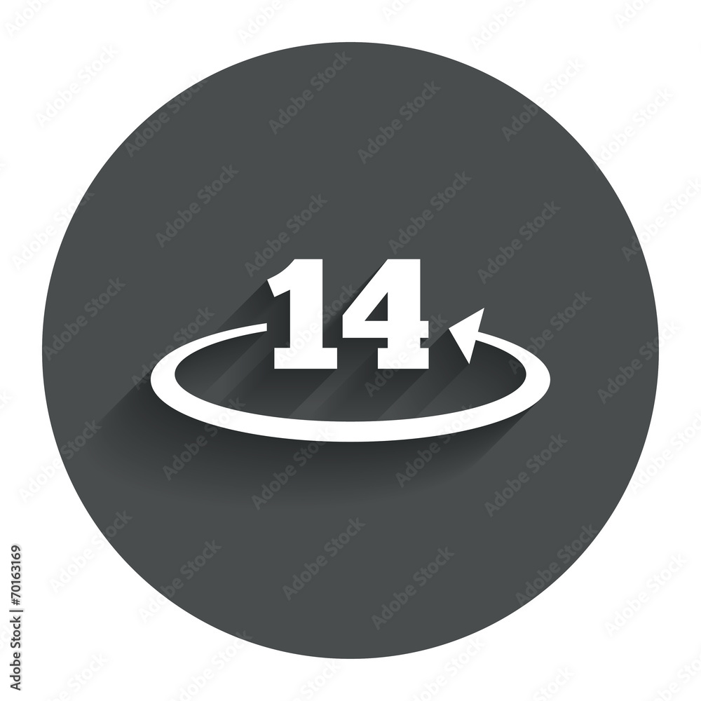 Return of goods within 14 days sign icon. Stock Vector | Adobe Stock