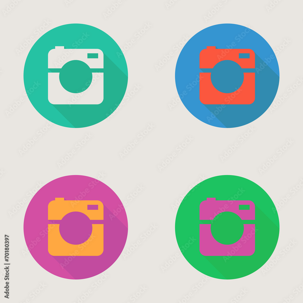 Hipster photo or video camera icon, minimalism style, flat Stock Vector ...