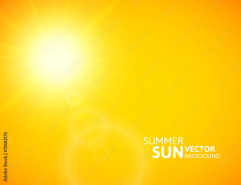 Summer background, summer sun with lens flare Stock Vector | Adobe Stock