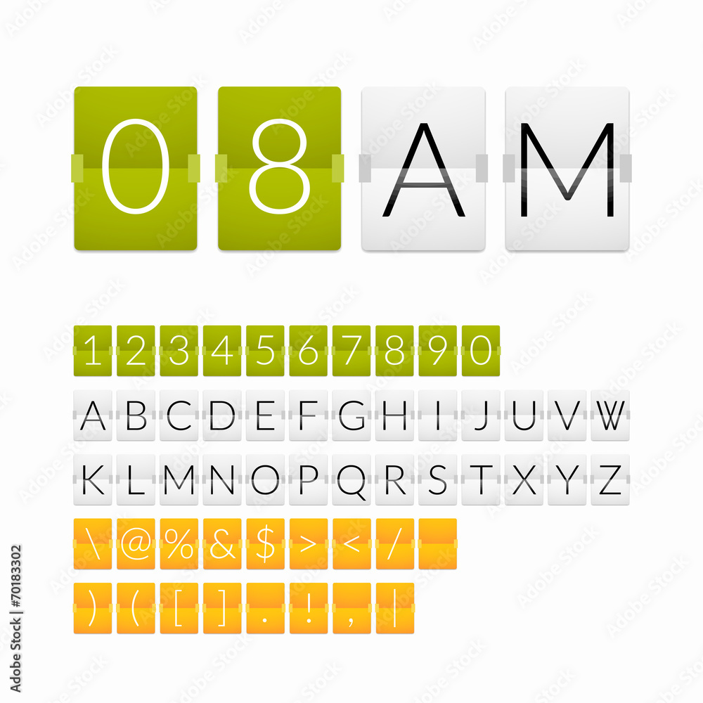 Flat countdown timer, white paper style Stock Vector | Adobe Stock