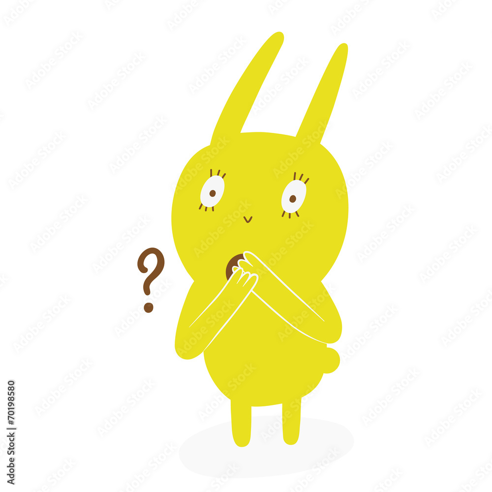 Cute amazed rabbit cartoon Stock Vector | Adobe Stock