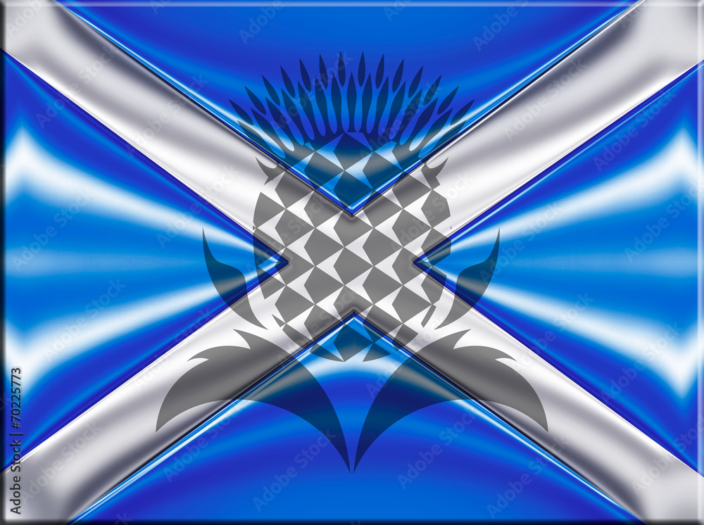scottish flag with thistle symbol Stock Illustration | Adobe Stock