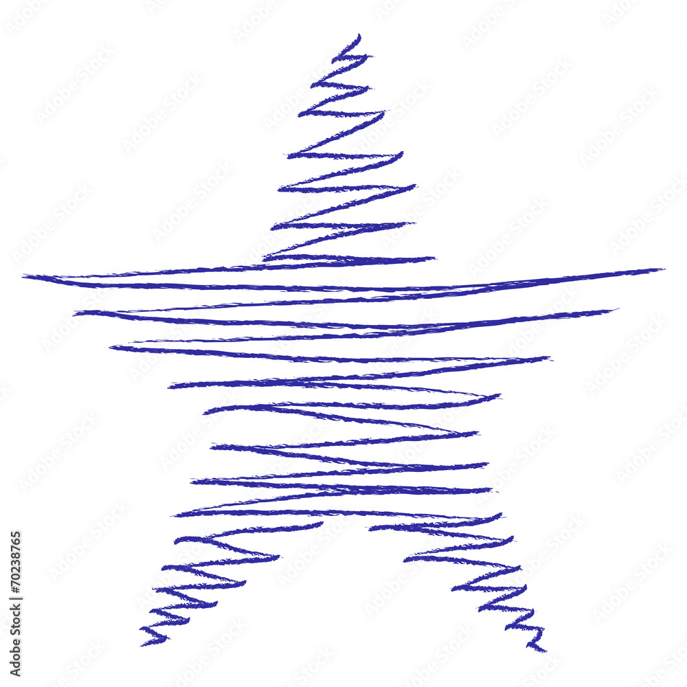 Skizze Stern, Kugelschreiberzeichnung, blau, Vektor Stock-Vektorgrafik ...